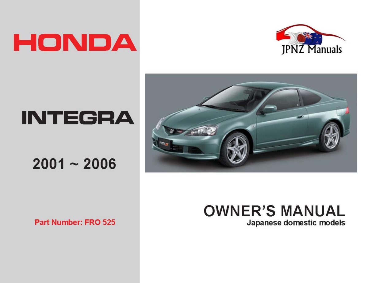Honda - Integra Owners User Manual In English | 2001 - 2006