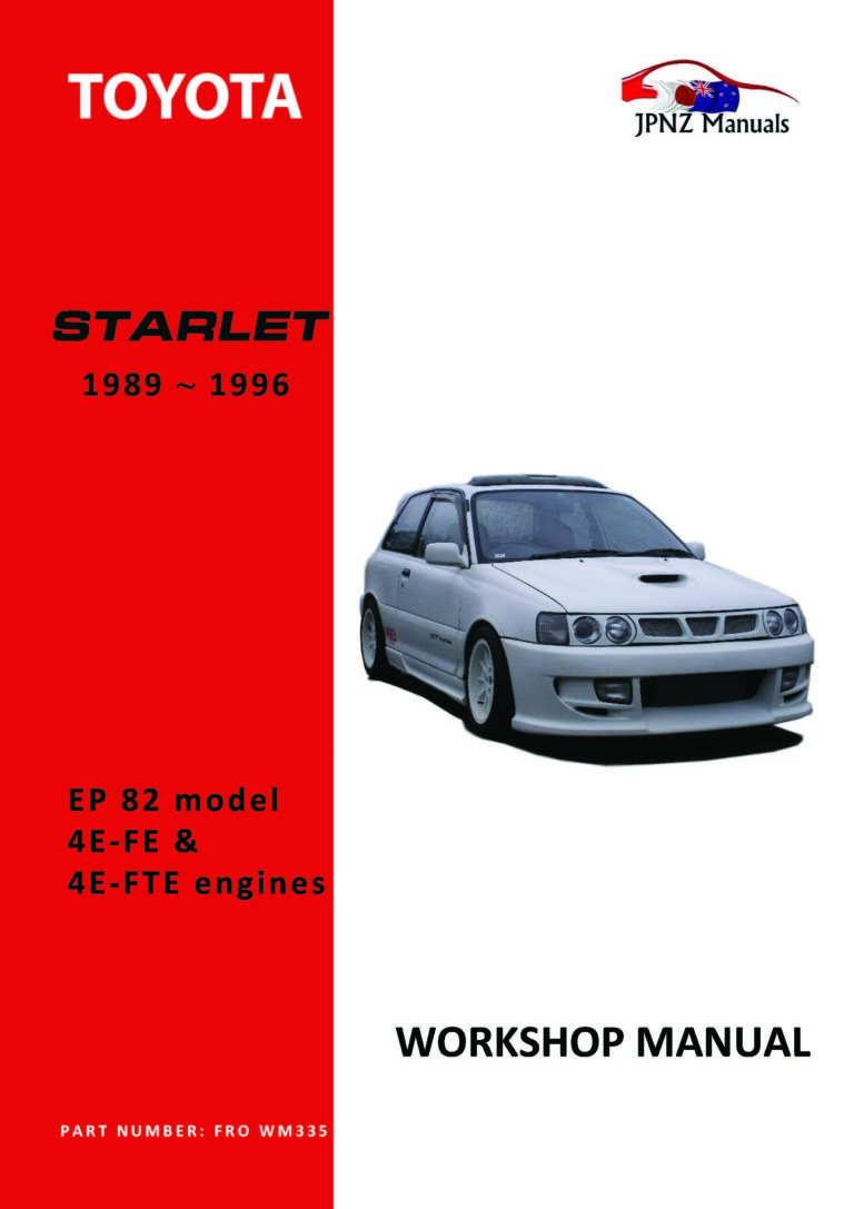 Toyota Starlet Workshop Service manual in English | 1989~1996 | EP82