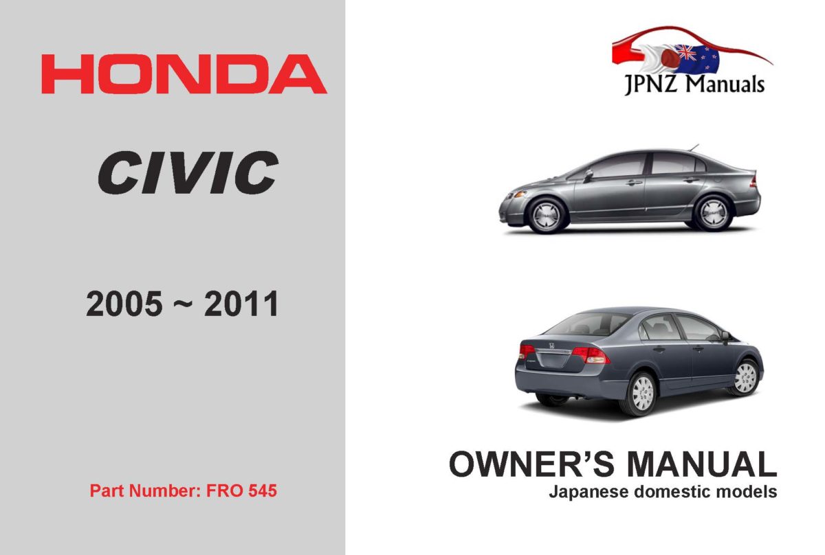 Honda - Civic car owners user auto manual in English | 2005 – 2011 ...