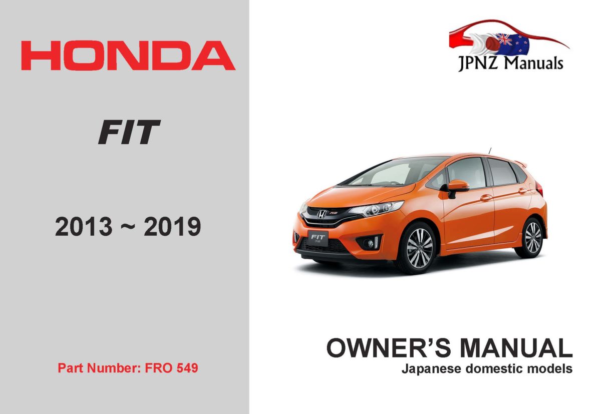 Honda – Fit car owners user manual in English | 2013 – 2019 (Part No ...