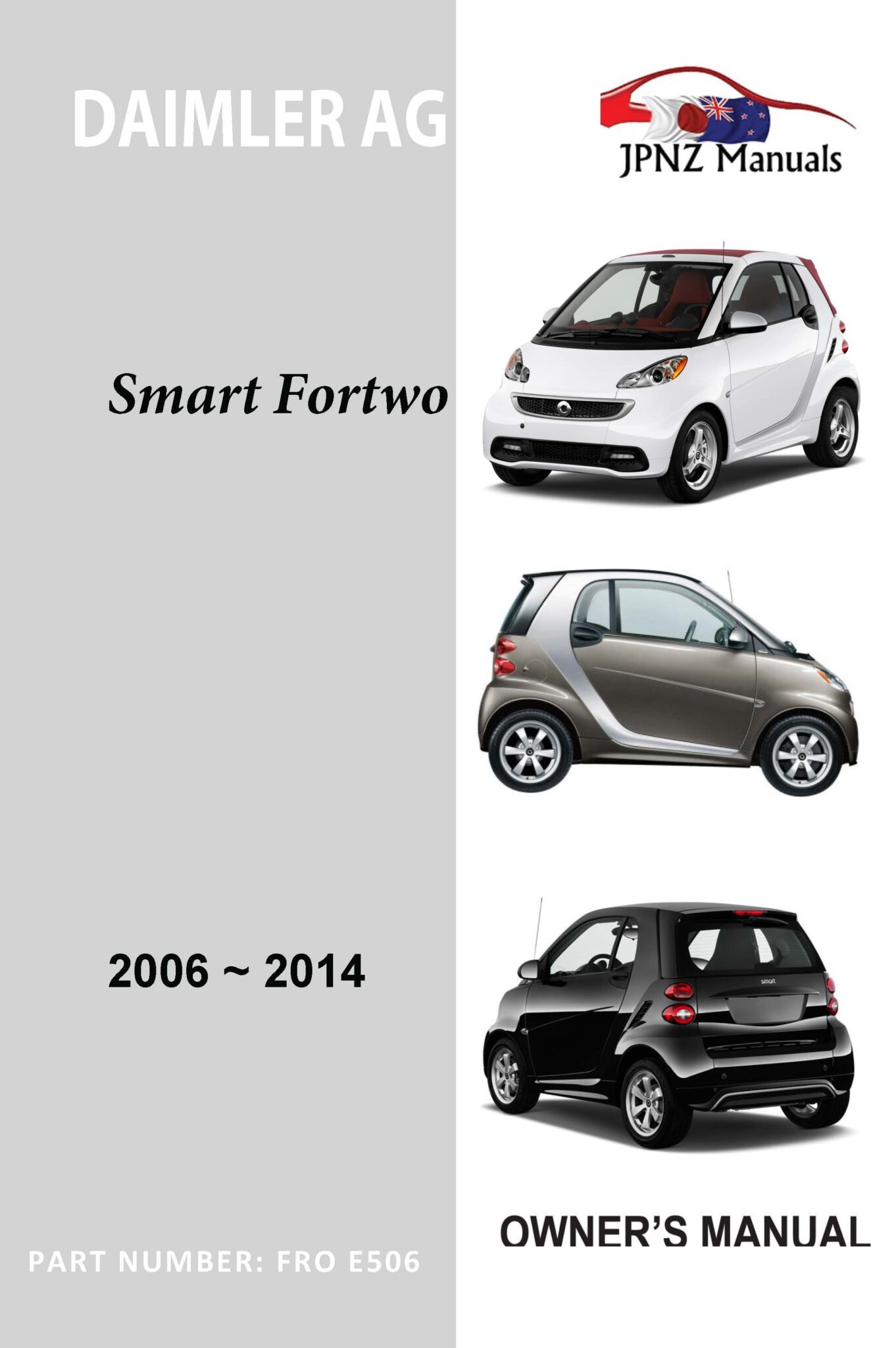 Daimler AG – Smart Fortwo Owners User Manual In English | 2006 – 2014
